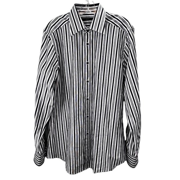 Gucci | Shirts | Gucci Button Up Dress Shirt 42 65 Spread Collar Gray ...